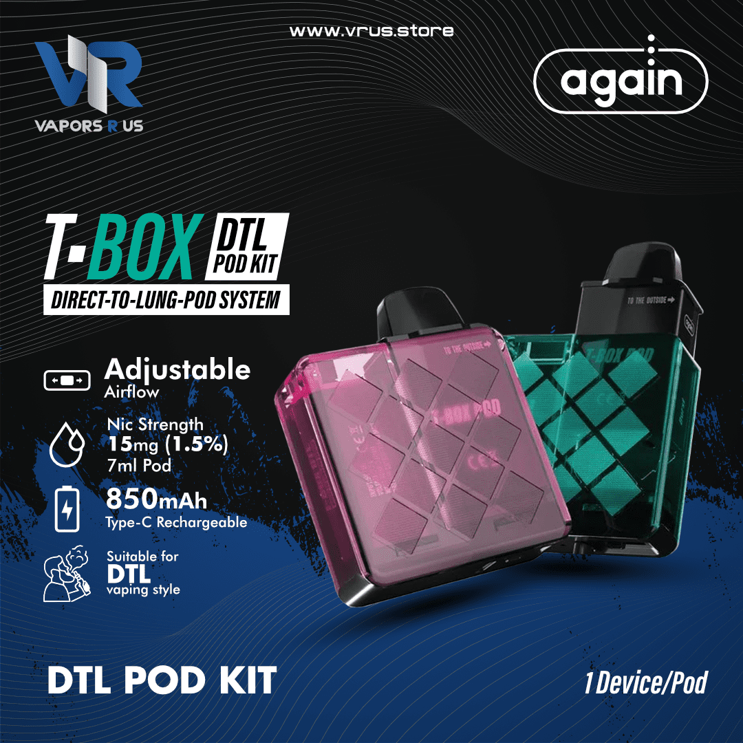 Again T-Box Pod Kit Disposable Pods Vapors R Us LLC