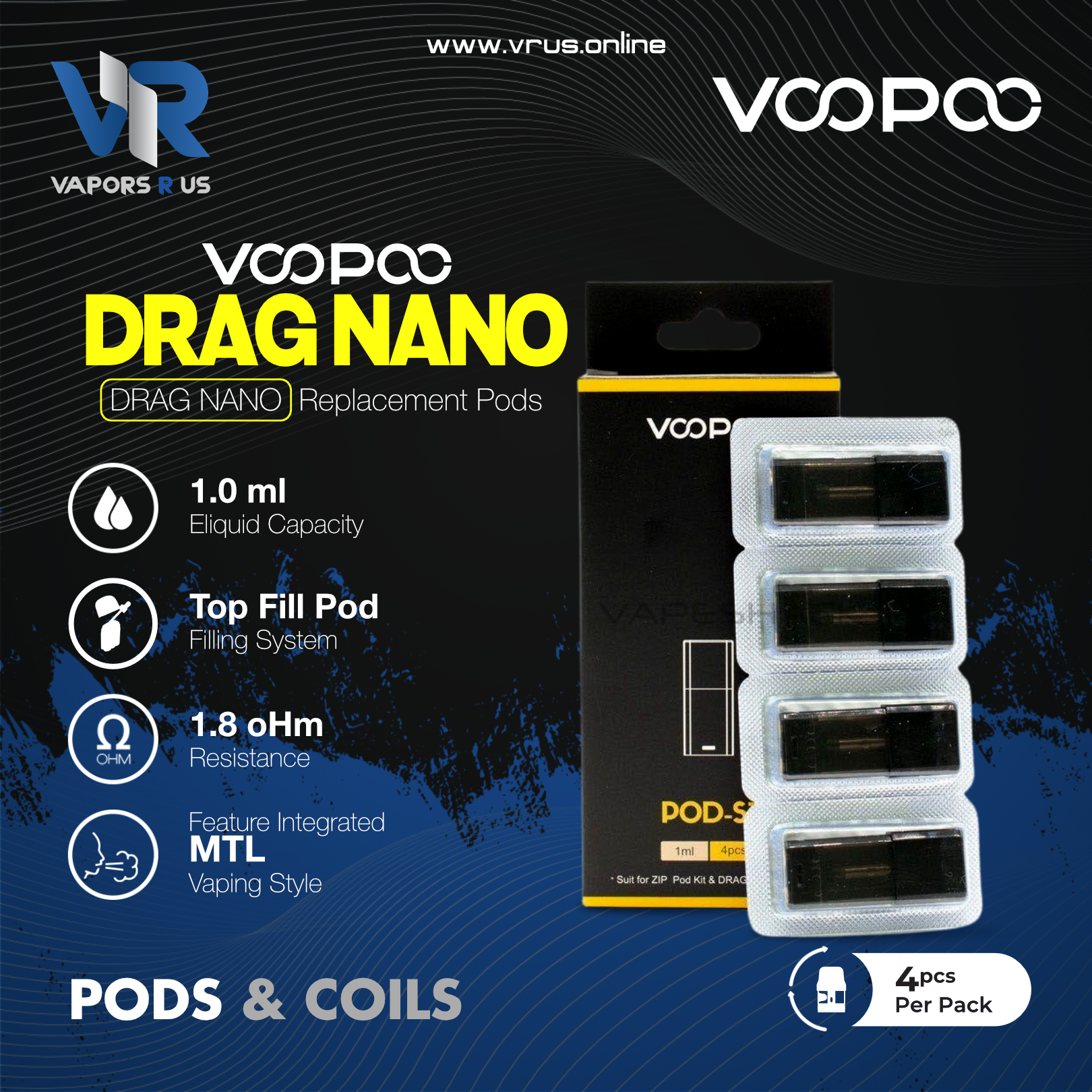 VOOPOO DRAG NANO REPLACEMENT PODS | Voopoo