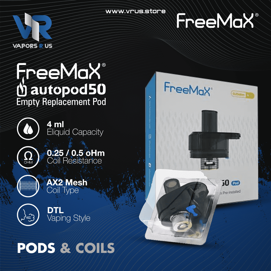 FREEMAX - AUTOPOD 50 Empty Replacement Pod Vapors R Us LLC