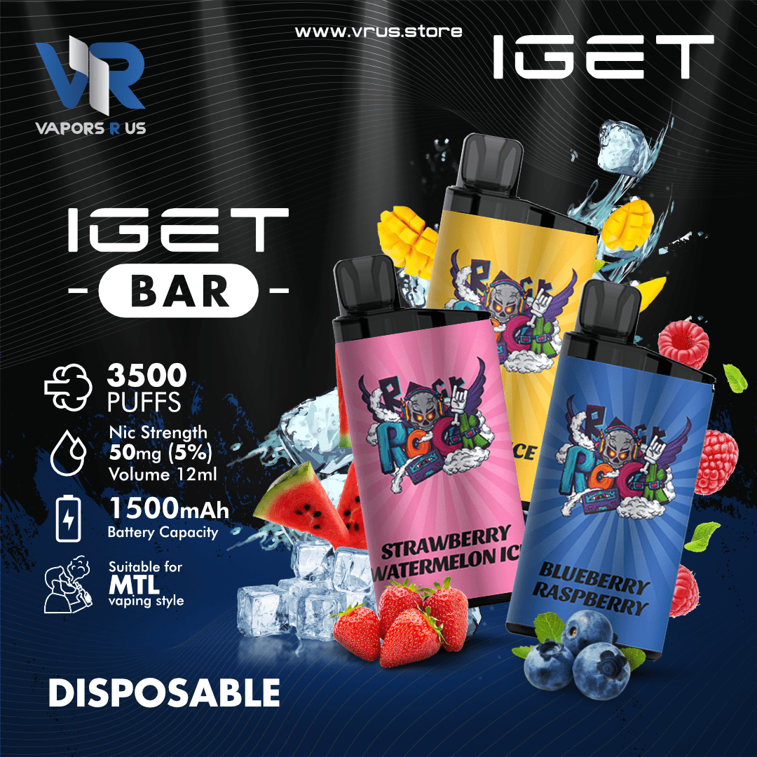 IGET - BAR Disposable Pod Device 3500+ PUFFS (50mg 5%) Vapors R Us LLC