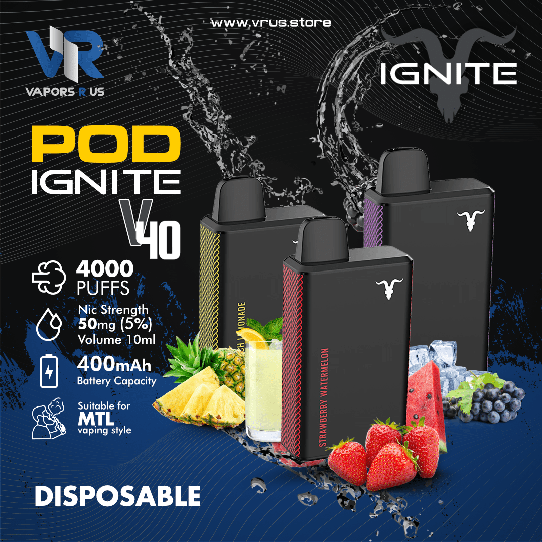 IGNITE - V40 4000+ Puffs Disposable Vape Pen Vapors R Us LLC