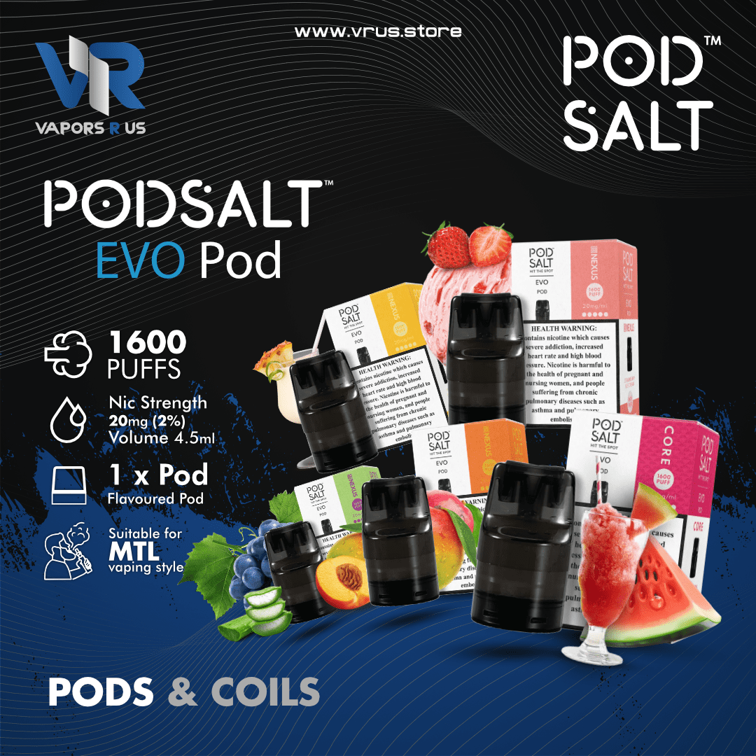 Pod Salt EVO Replacement Pods (1600 Puffs - 20mg) UAE Vapors R Us